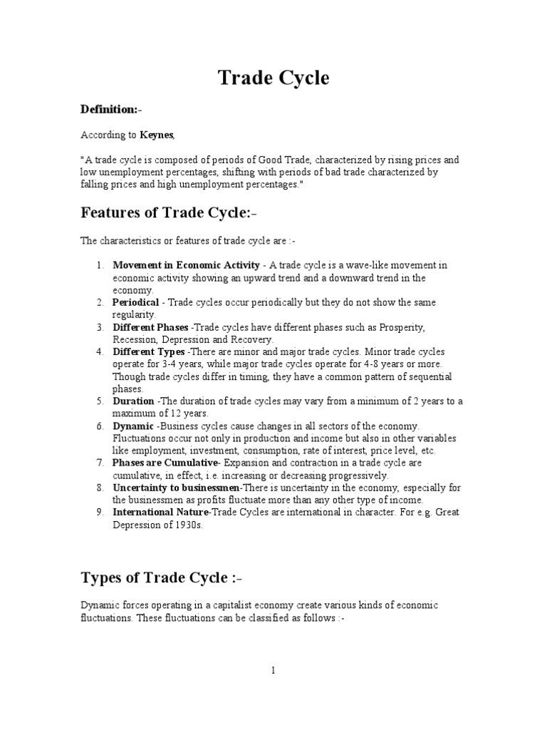 Trade Cycle | PDF | Business Cycle | Great Depression
