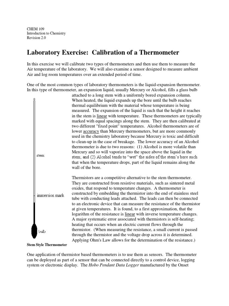 Thermo Calibration | PDF | Thermometer | Temperature