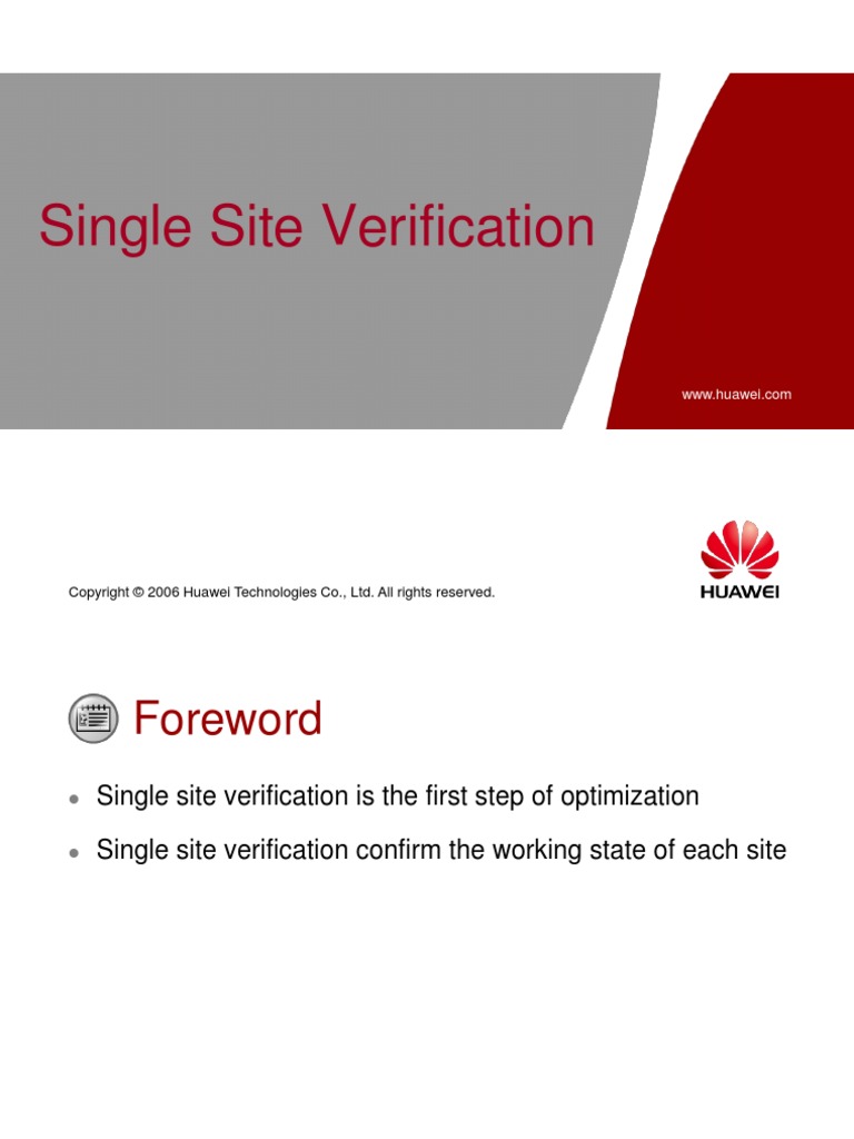 Single Site Verification | PDF