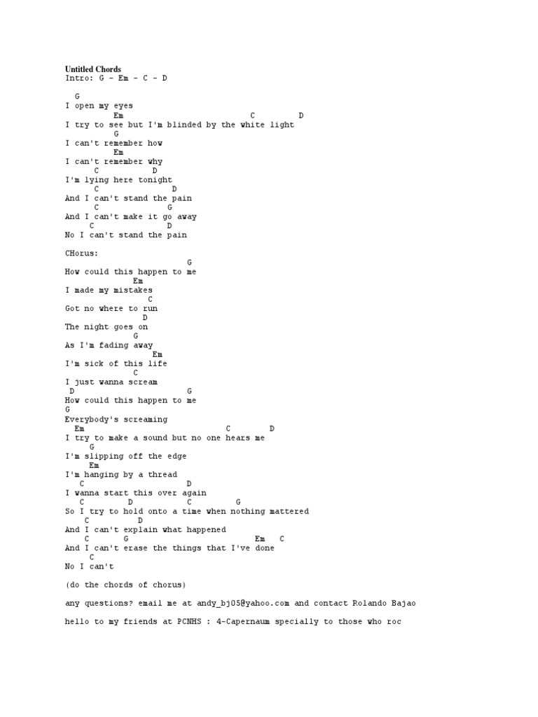 Disturbia Guitar Chords