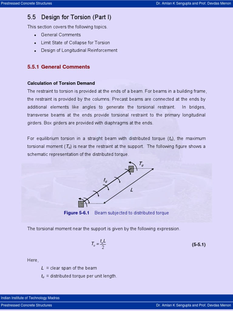 Design For Torsion (Part I) | PDF | Bending | Beam (Structure)