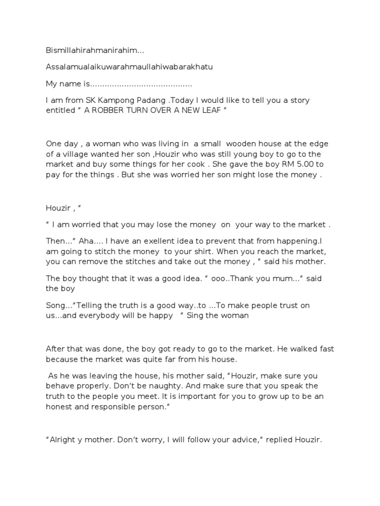 Story Telling Script. 12