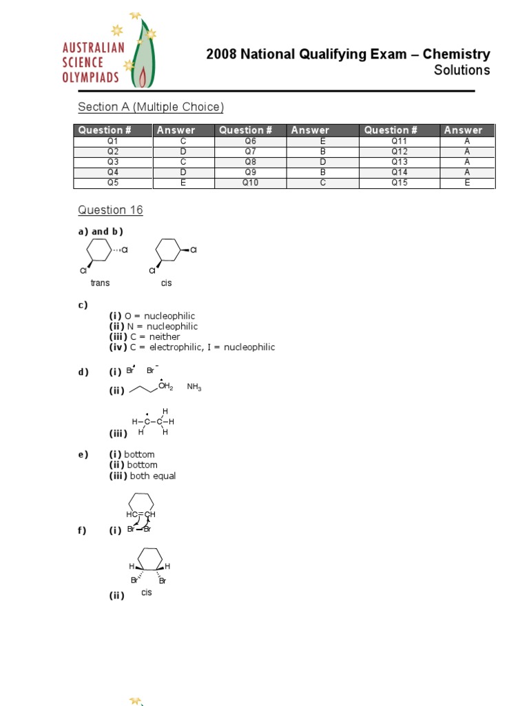 NQE 2008 Chemistry Solutions | PDF | Acetic Acid | Peptide
