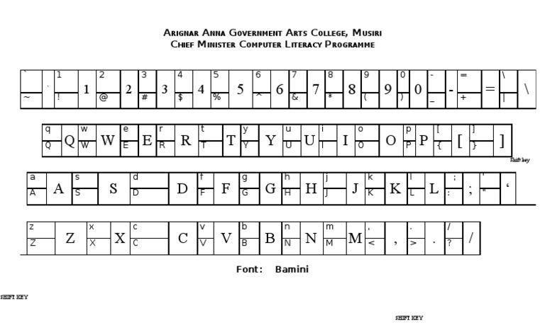 Tamil Keyboard Layout For Bamini Font | PDF | Computer Keyboard | Ibm ...