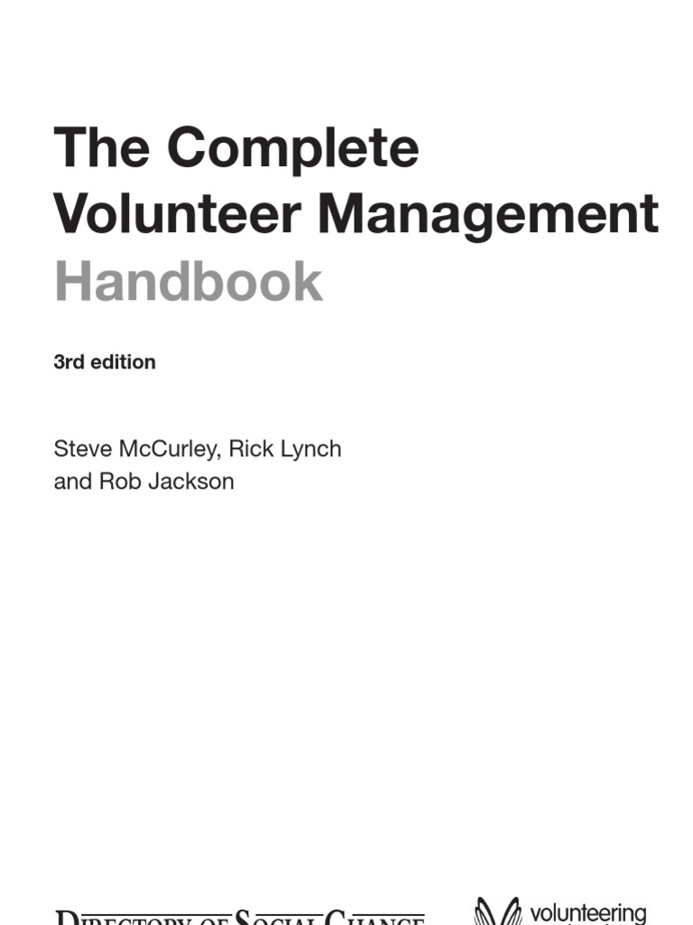 The Complete Volunteer Management Handbook | Volunteering | Goal
