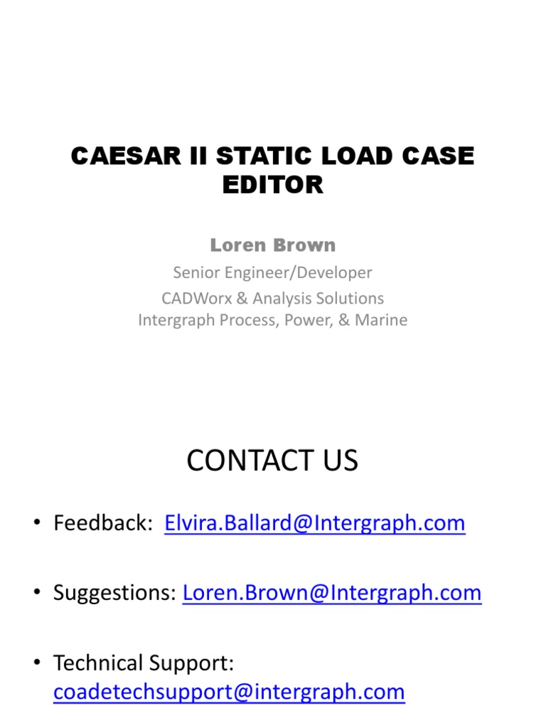 Caesar II Training | PDF | Structural Load | Elasticity (Physics)
