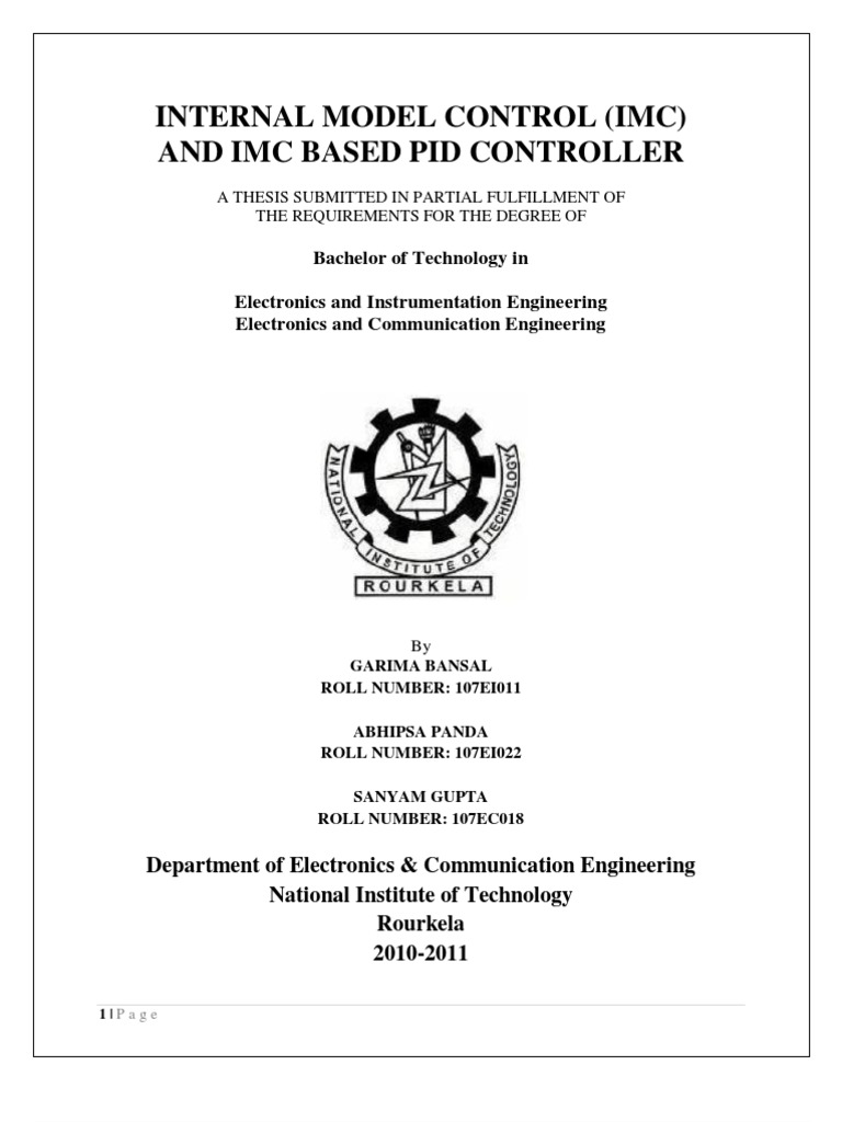 IMC Controller | PDF | Control Theory | Emergence