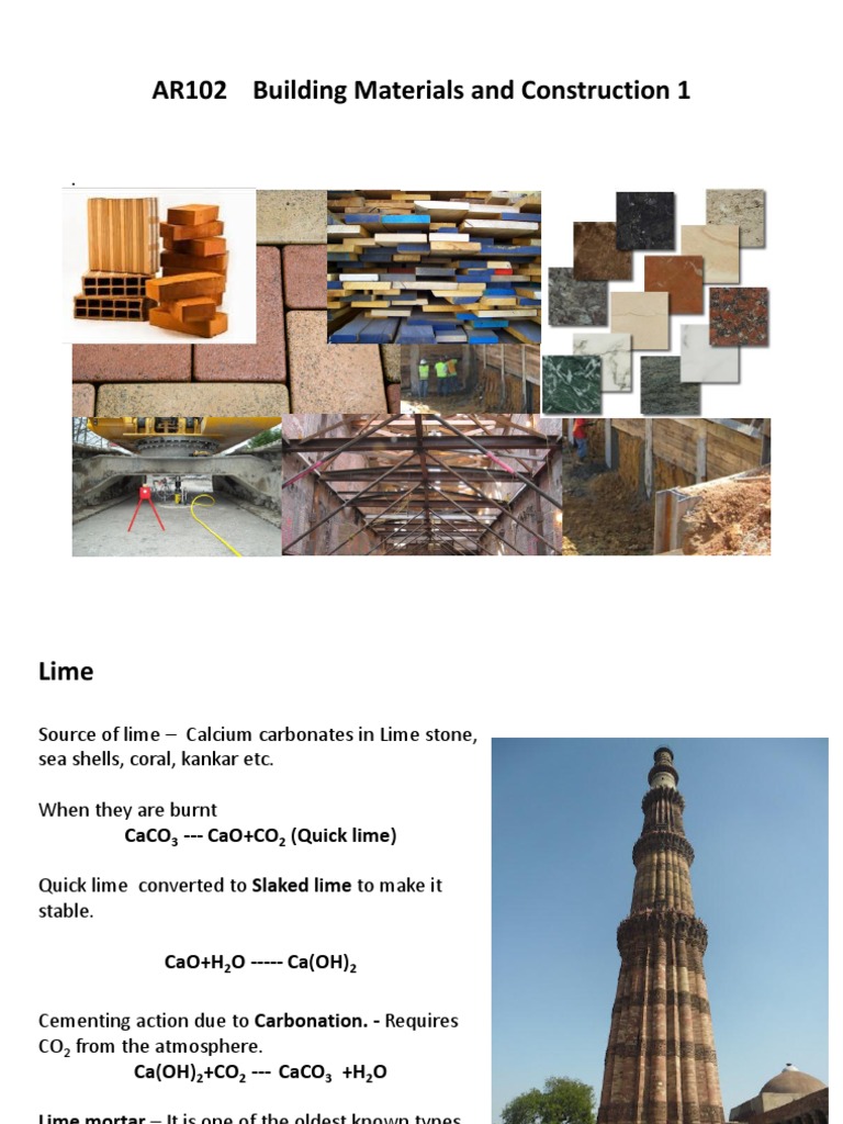 Vernacular Building Material - Lime | PDF | Lime (Material) | Mortar ...