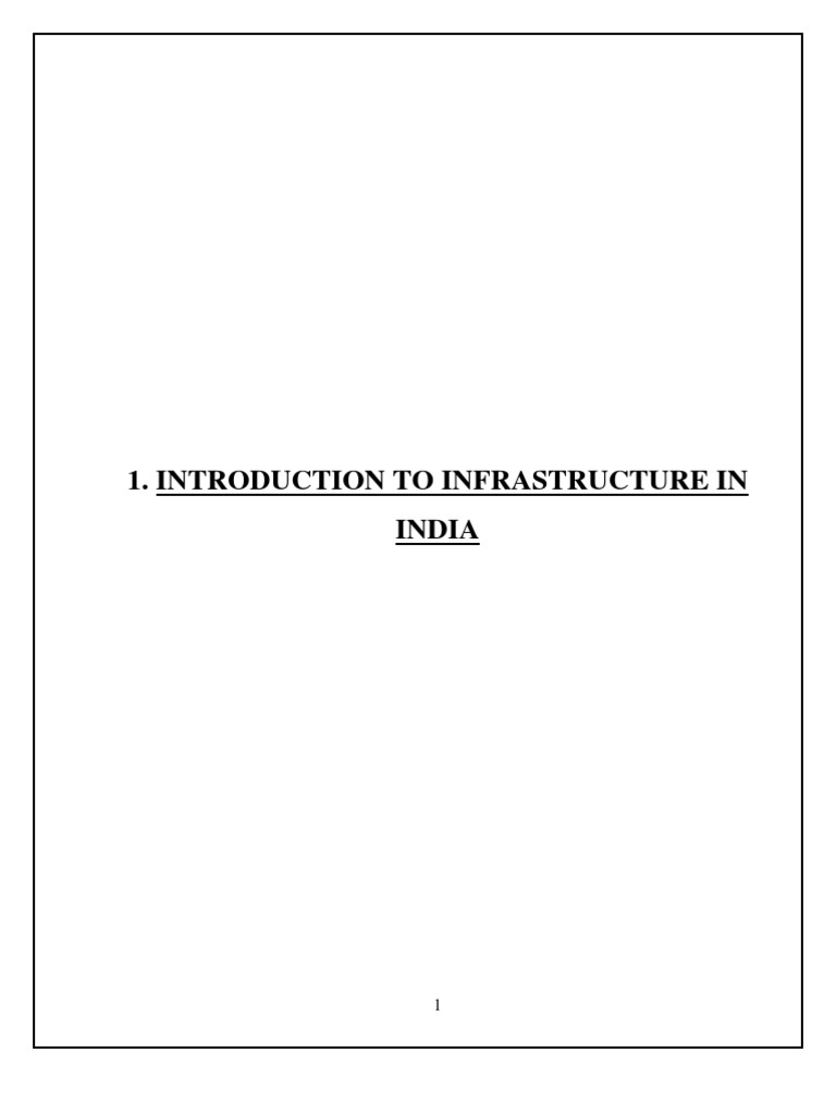 Introduction To Infrastructure in India | PDF | Project Finance | Debt
