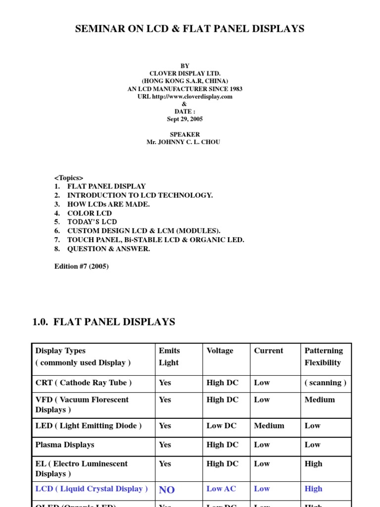 LCD Manufacturing and Technology Overview | PDF | Liquid Crystal ...
