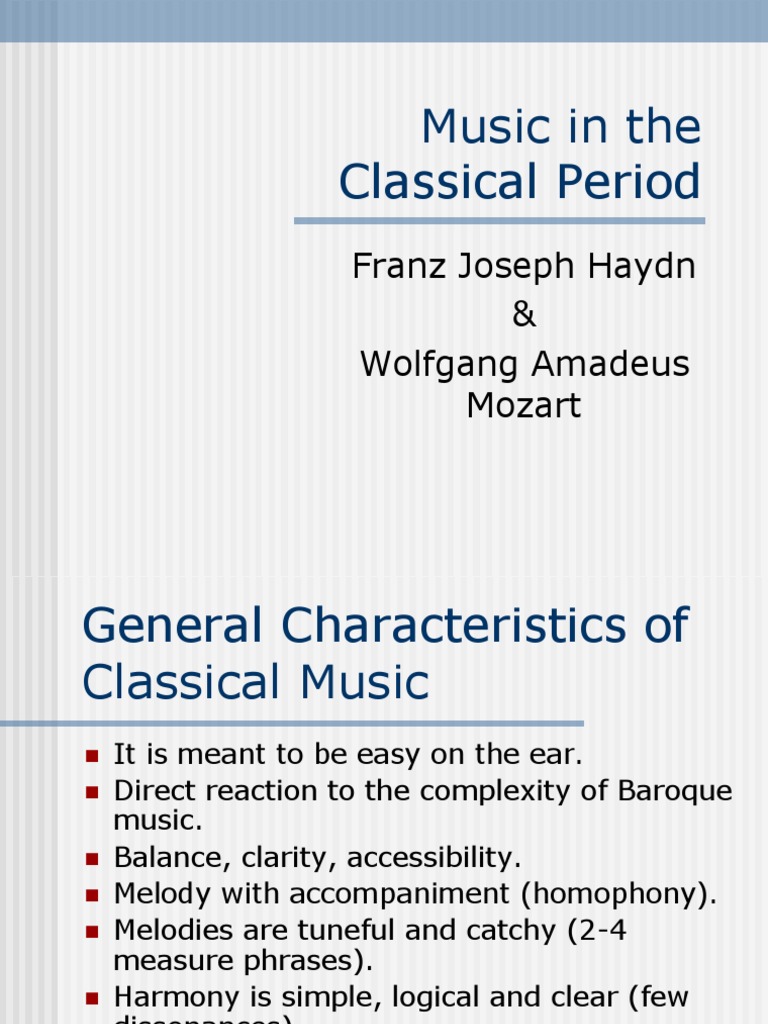 Classical Music | PDF | Classical Period (Music) | Wolfgang Amadeus Mozart