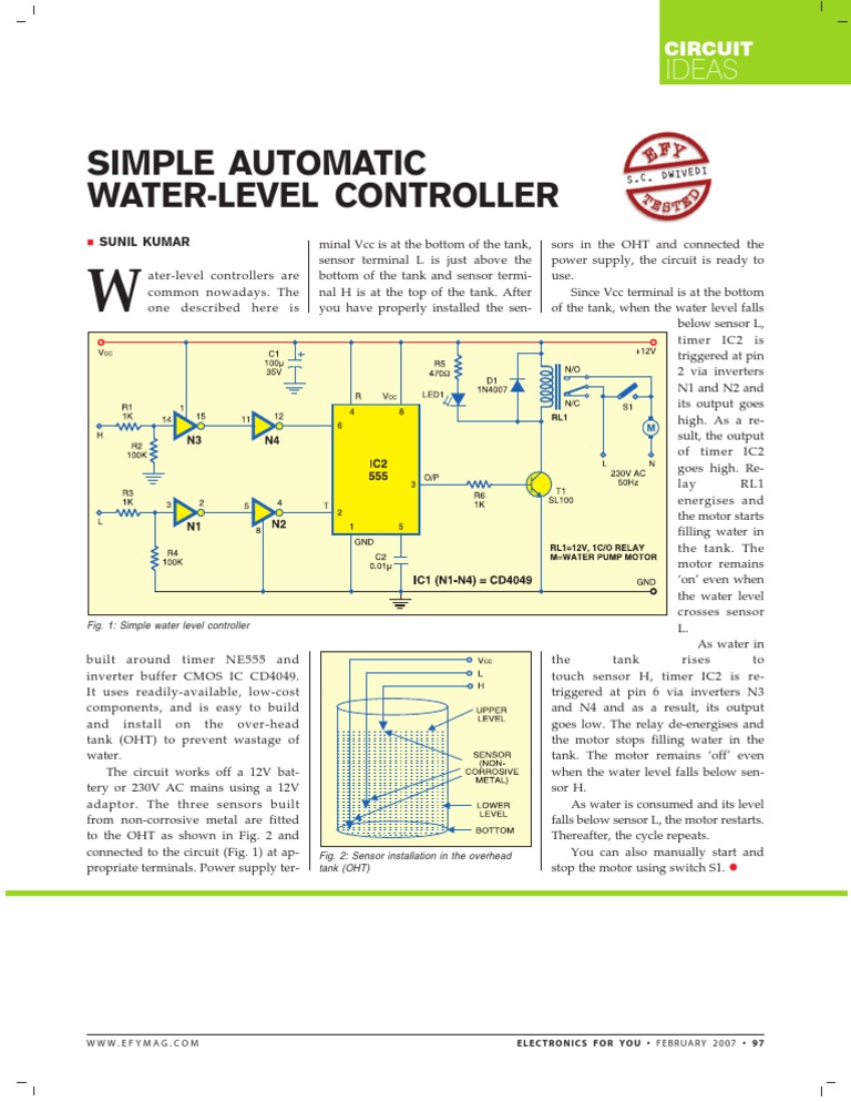 Simple Water Level Indicator | PDF | Power Inverter | Power (Physics)