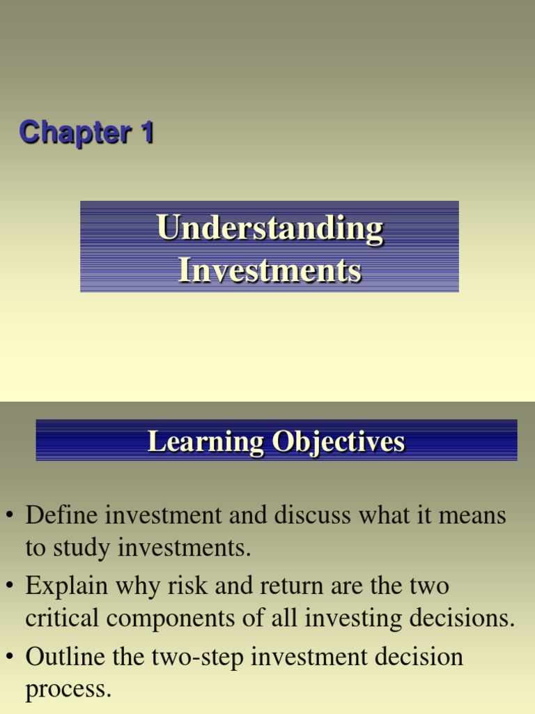 Understanding Investments | PDF | Investing | Investor