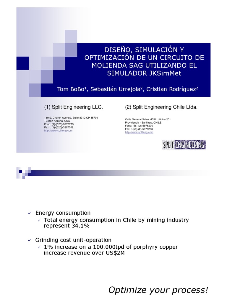 JKSimMet in SAG Circuit Optimization | PDF | Mill (Grinding) | Simulation