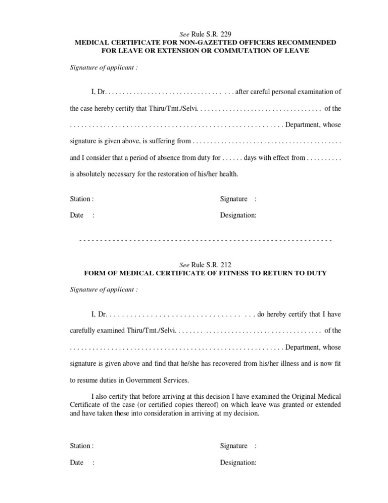 Medical Leave Certificate | PDF | Health Care | Medicine