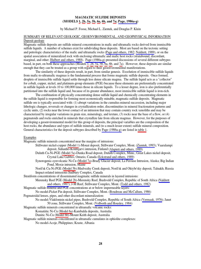 CHAP4 - Magmatic Sulfide Deposits | PDF | Minerals | Igneous Rock