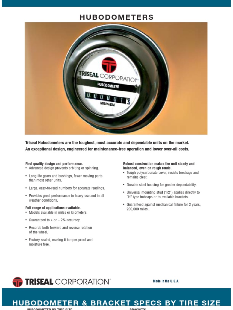 Tri Seal Hub Odometer | PDF | Foot (Unit) | Tire