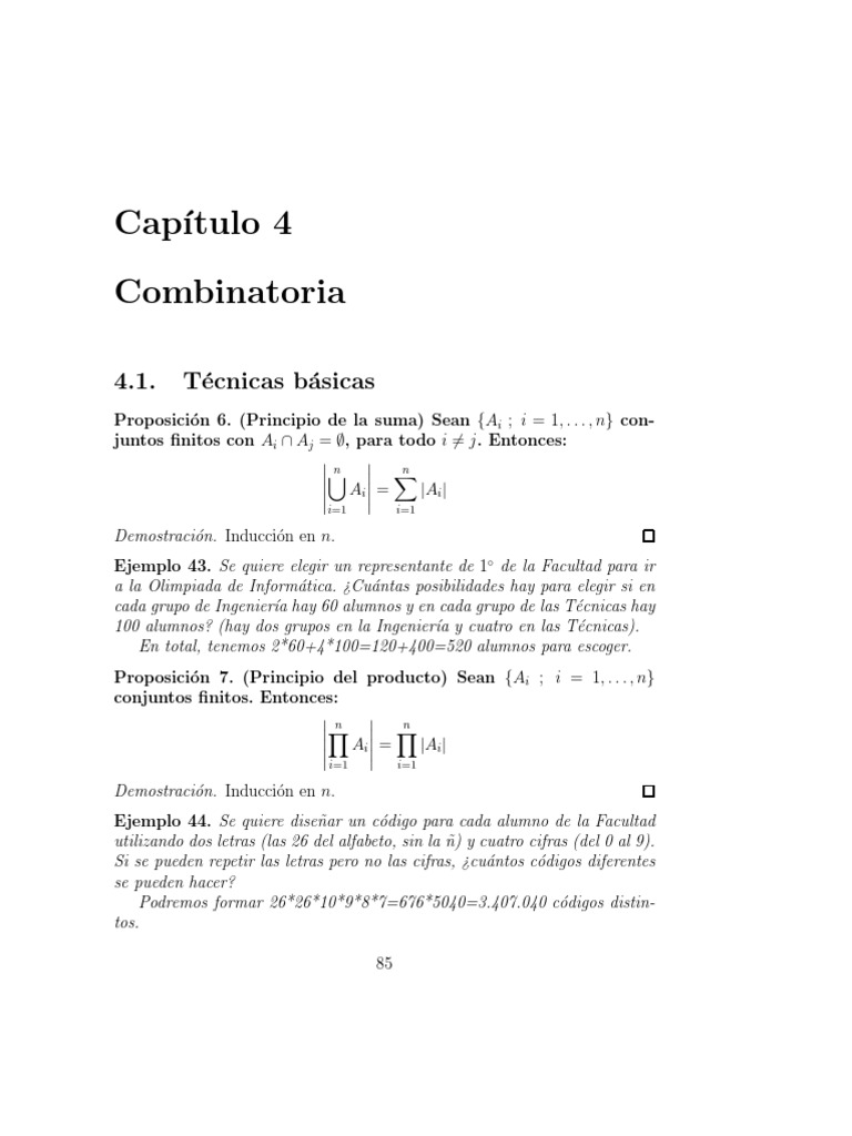 Tema 4 - Combinatoria | PDF