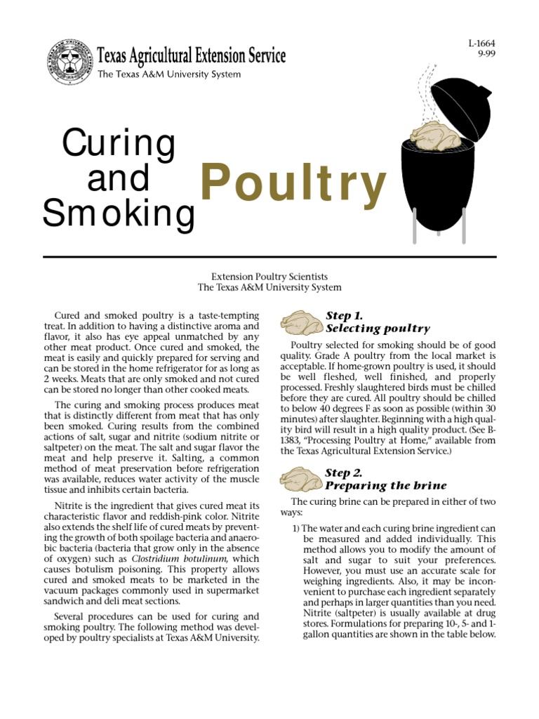 Curing and Smoking: Poultry | PDF | Curing (Food Preservation ...