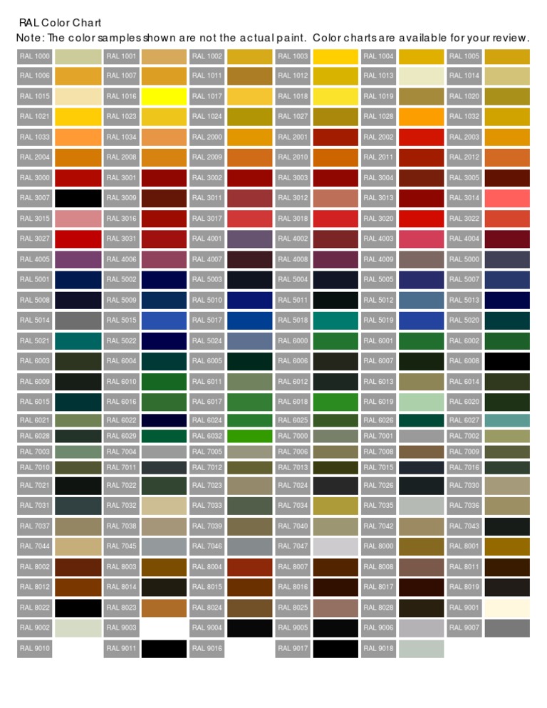RAL Color Chart | PDF | Informatique et technologies de l'information
