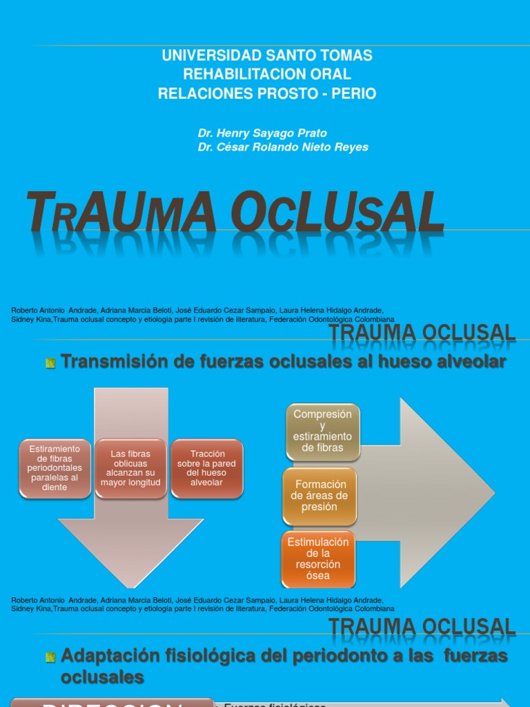 Trauma Oclusal: Conceptos y Efectos | PDF | Diente humano | Lesión