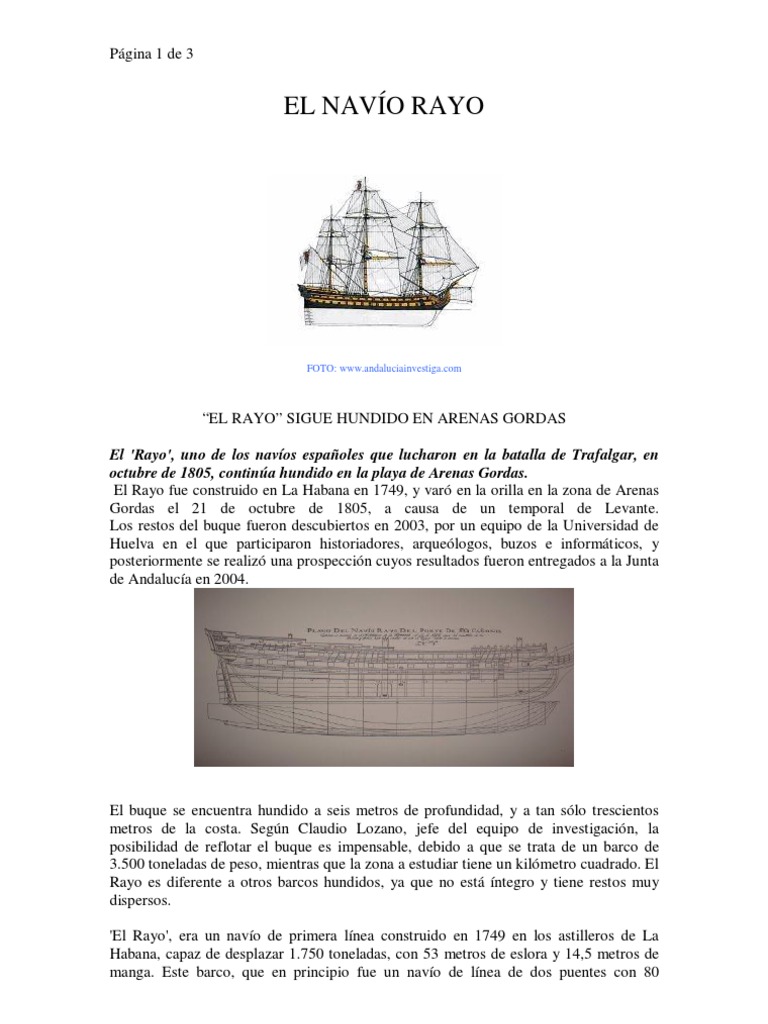 El NAVIO RAYO | PDF | Batalla de Trafalgar | Barcos