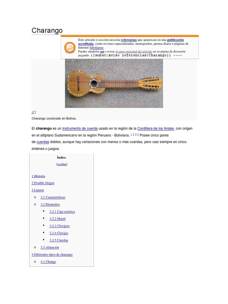 El origen y evolución del charango, un instrumento musical andino | PDF ...