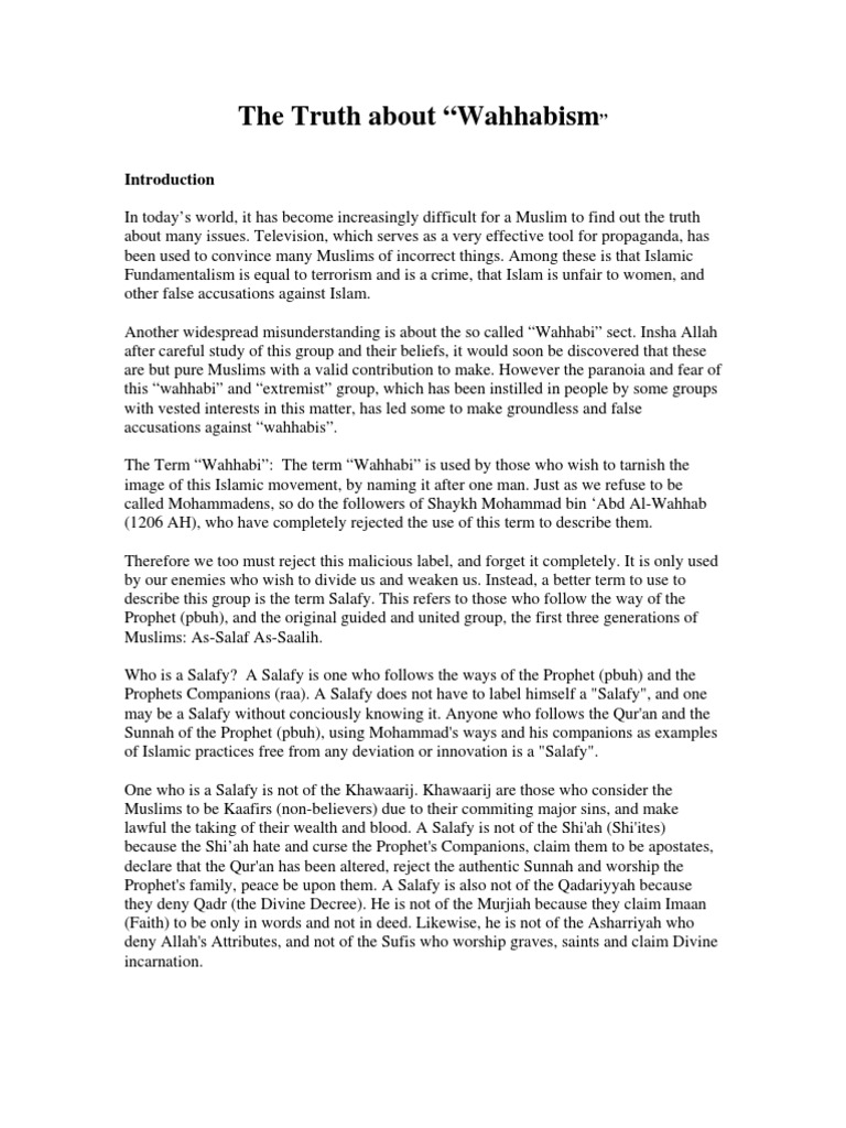 wahabi | Wahhabism | Salafi Movement