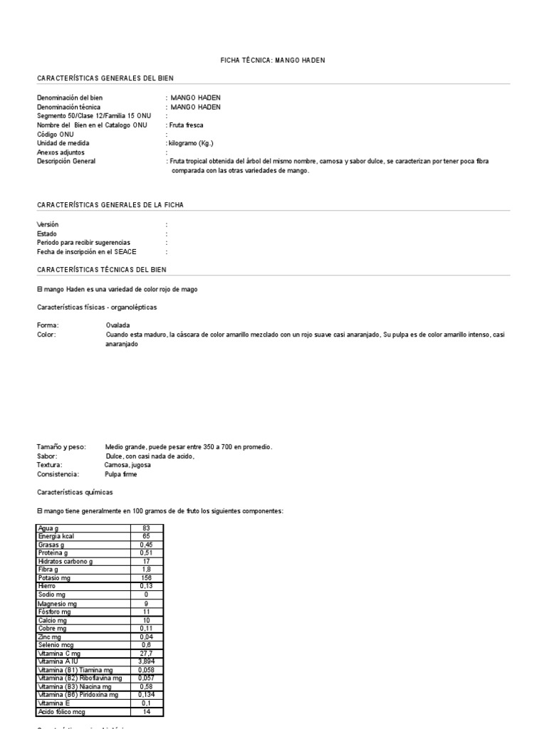 Mango Haden | PDF | Mango | Magnesio