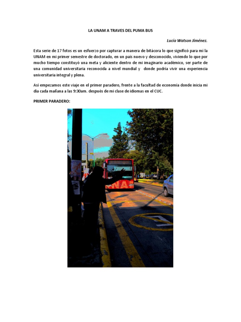 La Unam A Traves Del Puma Bus | PDF | Color | Ligero