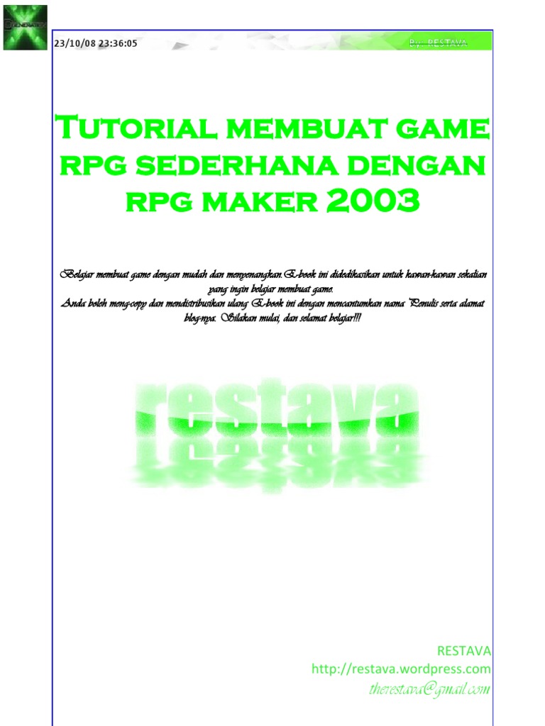 Belajar Game RPG Maker 2003 | PDF | Game & Aktivitas