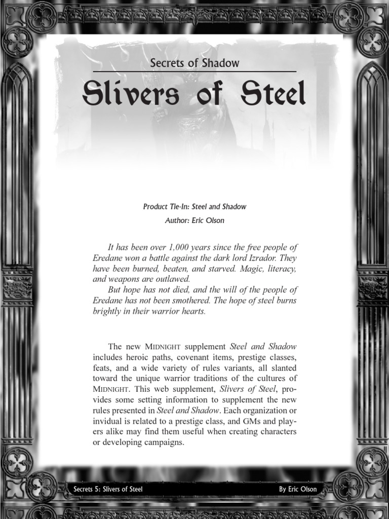 Midnight D20 - Slivers of Steel | PDF | Dwarf (Middle Earth) | Dwarf ...