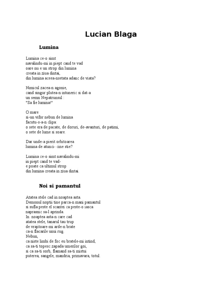 Lucian Blaga - Poezii