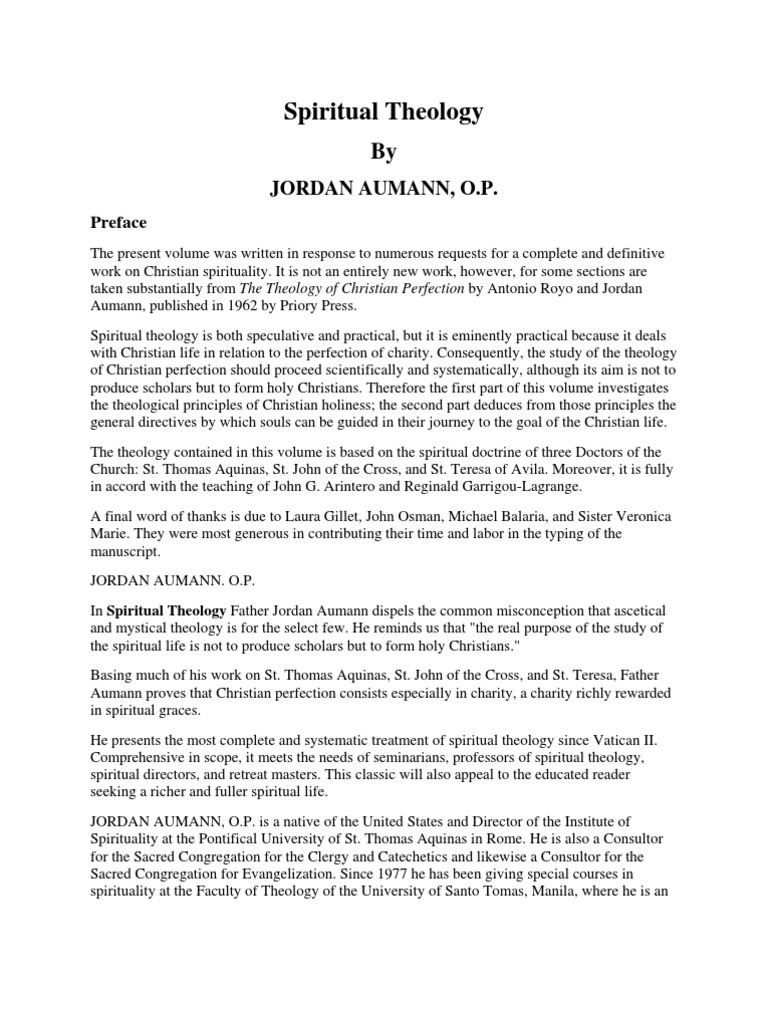 Aumann's Spiritual Theology Explained | PDF | Spirituality | Theology