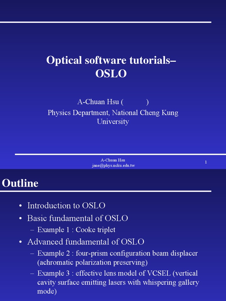 Oslo 1 | PDF | Lens (Optics) | Engineering Tolerance