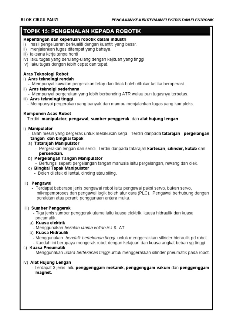 Unit 15 Robotik | PDF