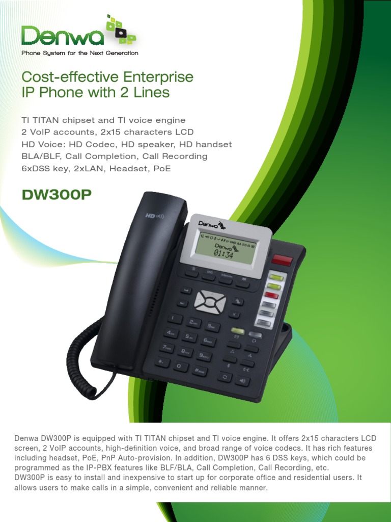 DW300P Datasheet | PDF | Session Initiation Protocol | Voice Over Ip