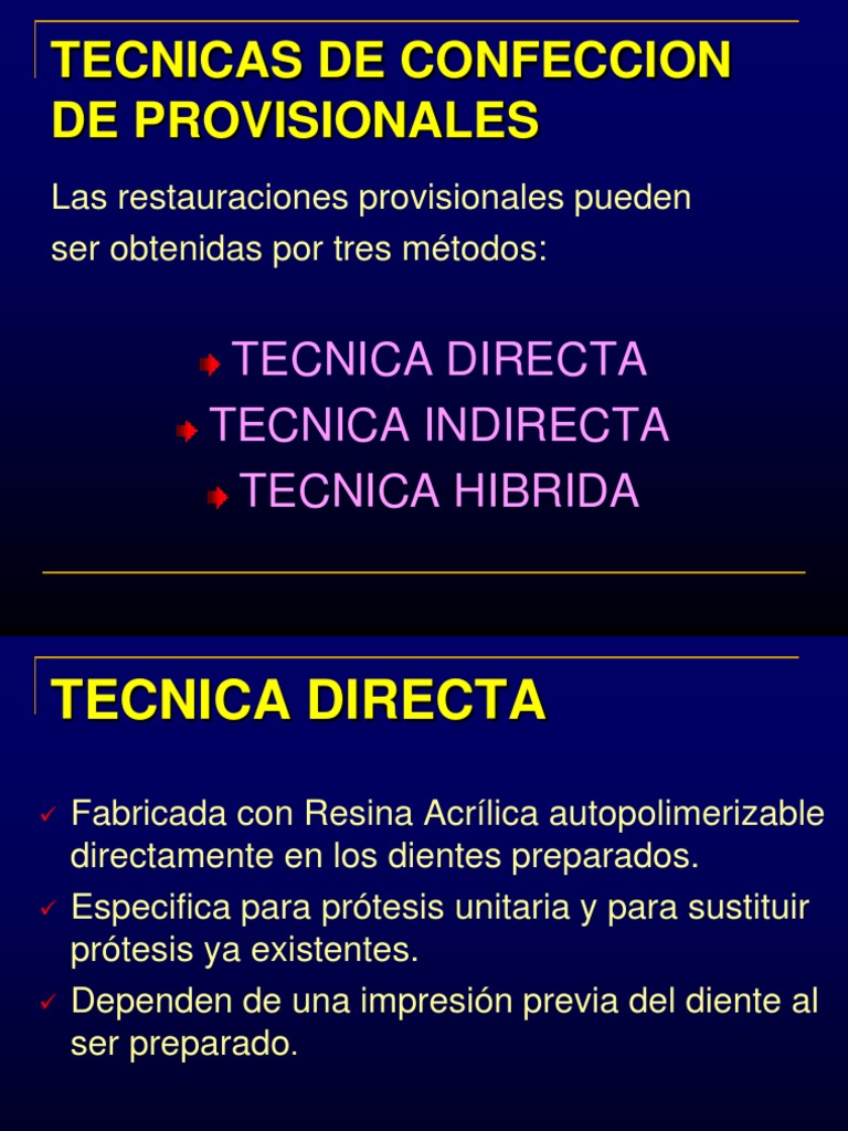 Tecnicas de Confeccion de Provisionales | PDF | Dentadura postiza ...