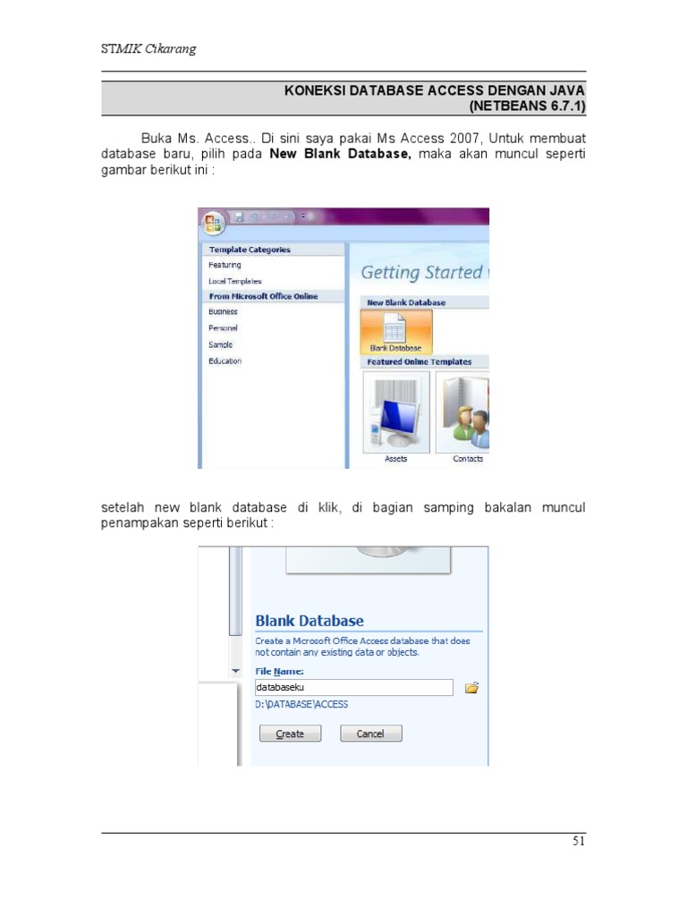 Koneksi Database Access Dengan Java | PDF
