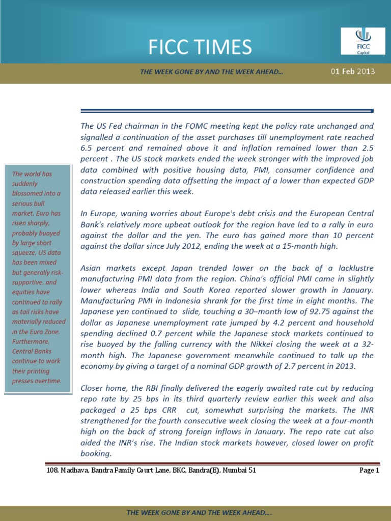 FICC Times! | PDF | Euro | Central Banks