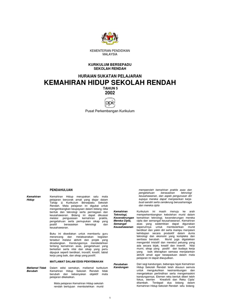 HSP Kemahiran Hidup THN 5 | PDF
