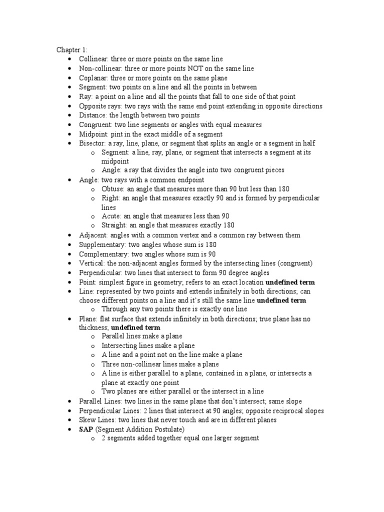 8th Grade Geometry Notes | PDF | Triangle | Area