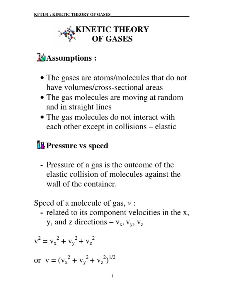 Kinetic Theory | PDF | Diffusion | Kinetic Energy