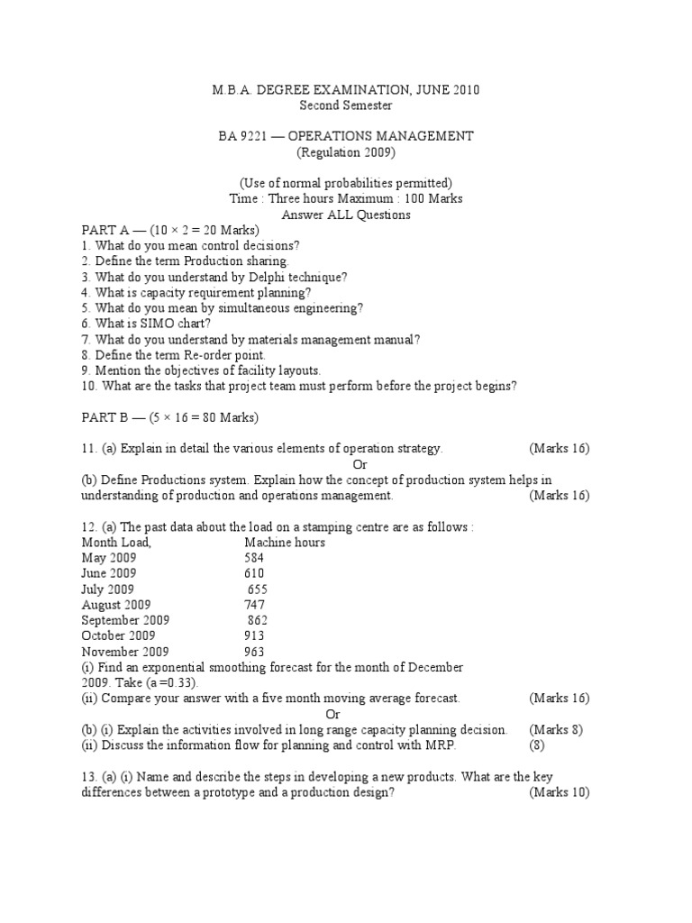 Operations Management | PDF | Operations Management | Moving Average