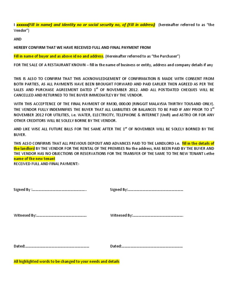 Final Payment Sample Legal Documents | PDF | Law