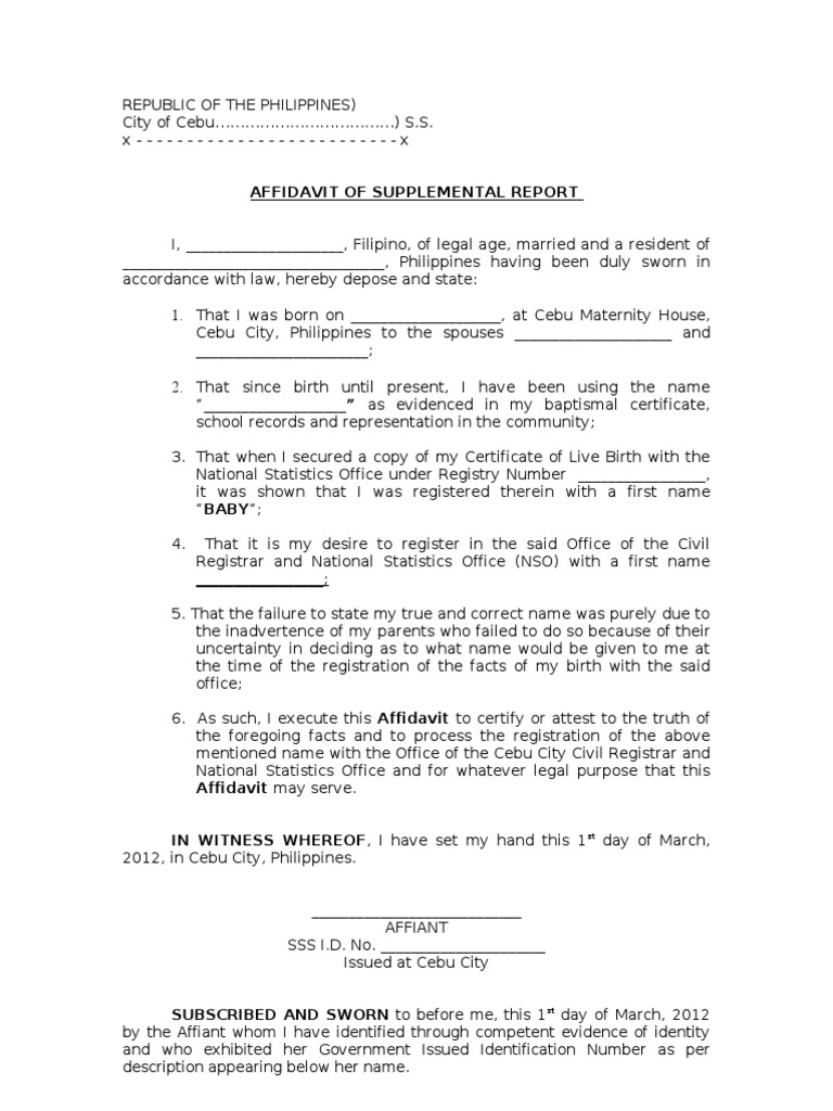 Affidavit of Supplemental Report | PDF