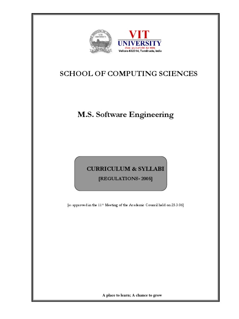 VIT Syllabus | PDF | Partial Differential Equation | Master Of Science