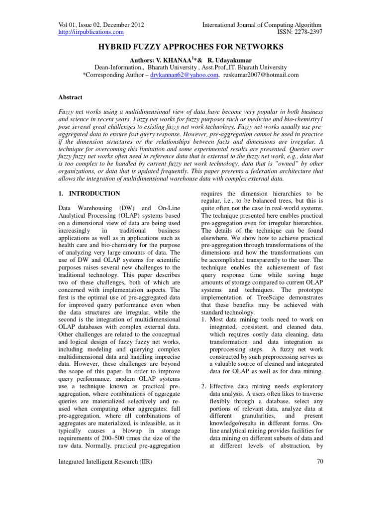 Hybrid Fuzzy Approches For Networks | PDF | Databases | Information Science