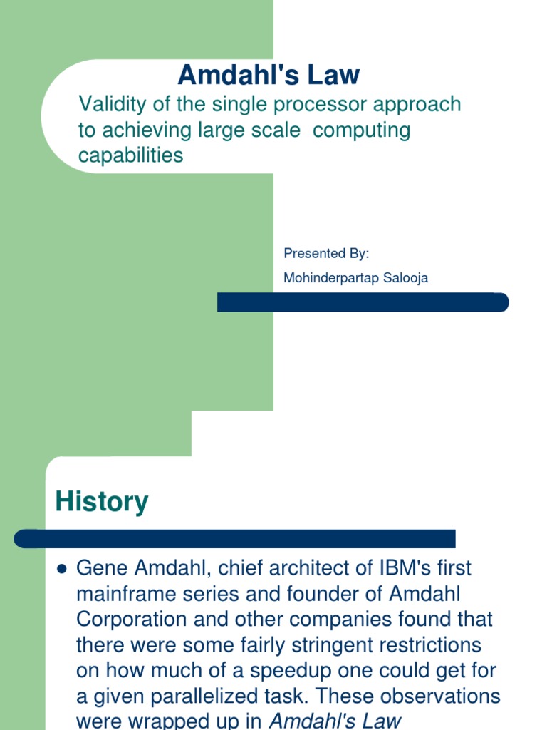 Amdahl's Law [Autosaved] | Parallel Computing | Computer Architecture