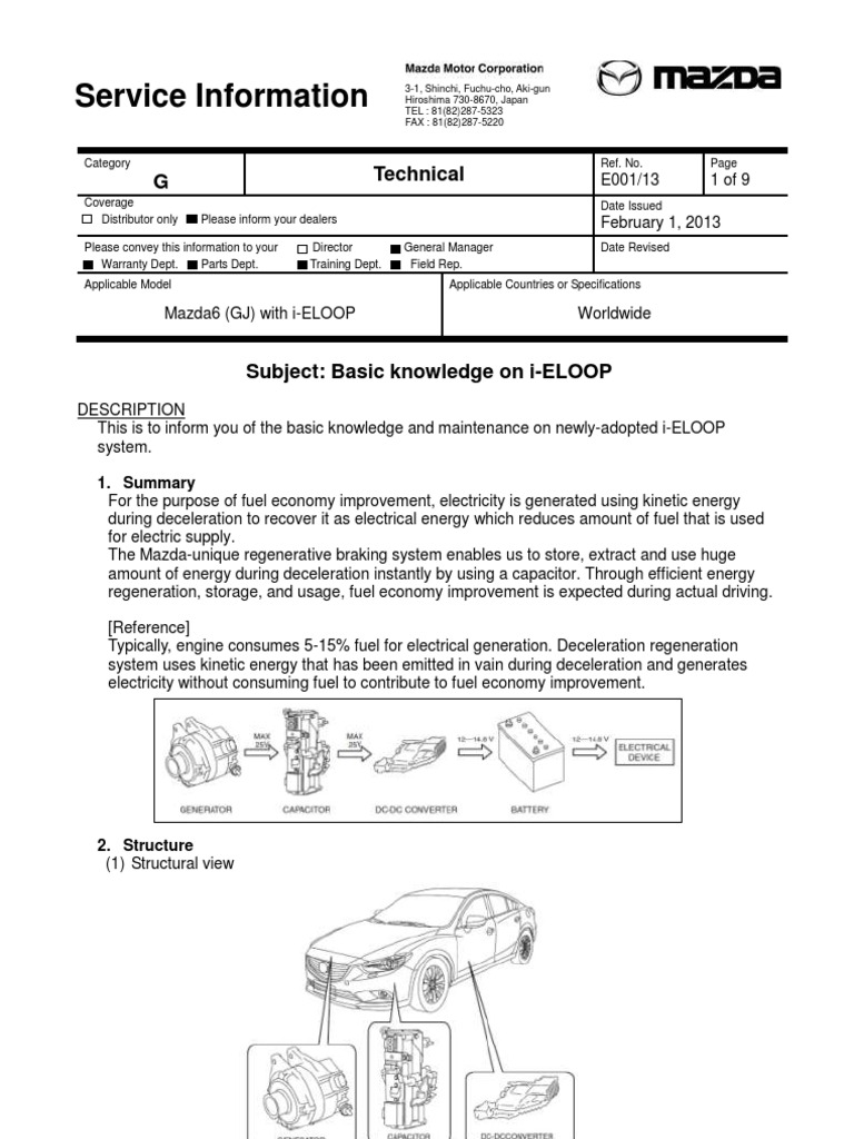 Basic Knowledge on the Mazda i-ELOOP Regenerative Braking and Energy ...